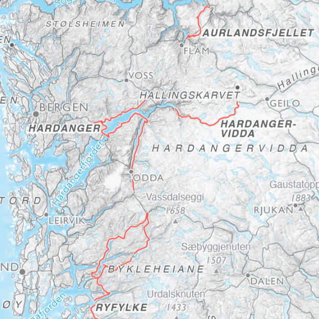 Veggkart Norgeskart med nasjonale turistveier – Nomaden